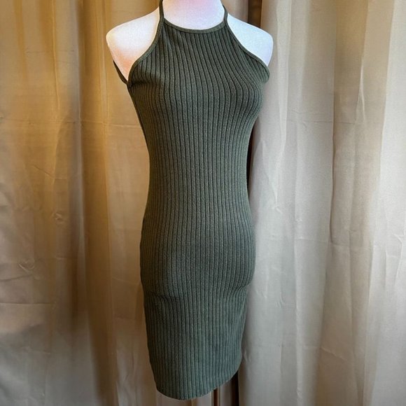Hera Collection | Dresses | Hera Collection Forest Green Ribbed Halter ...